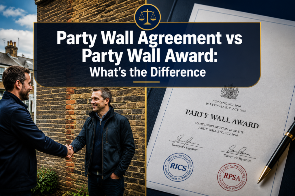 Party Wall Agreement vs Party Wall Award: What’s the Difference, When